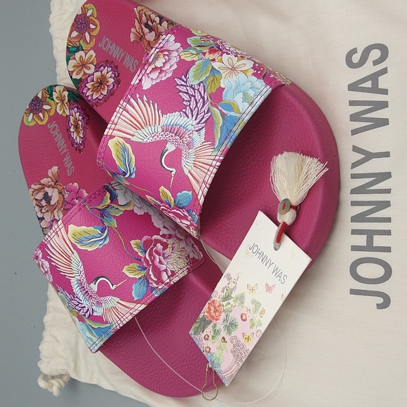 Johnny Was | Shoes | Johnny Was Pool Slides Sandals Fagan New With Dust ...